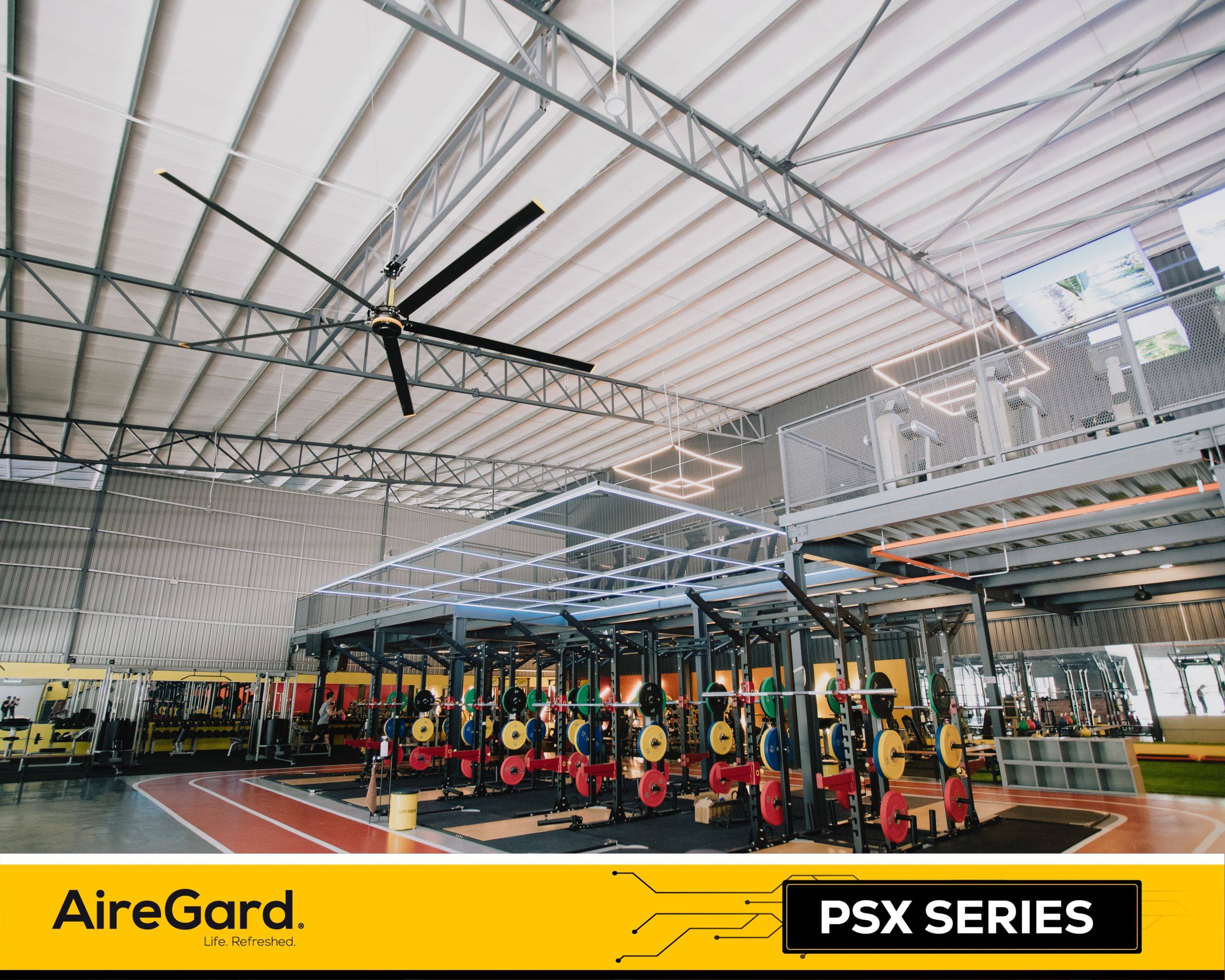 AireGard HVLS Solution for Open Space Gym Fitness Centers - AireGard